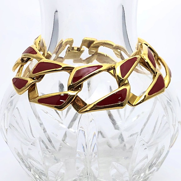 Napier | Jewelry | Vintage Napier Red Gold Chain Link Bracelet | Poshmark